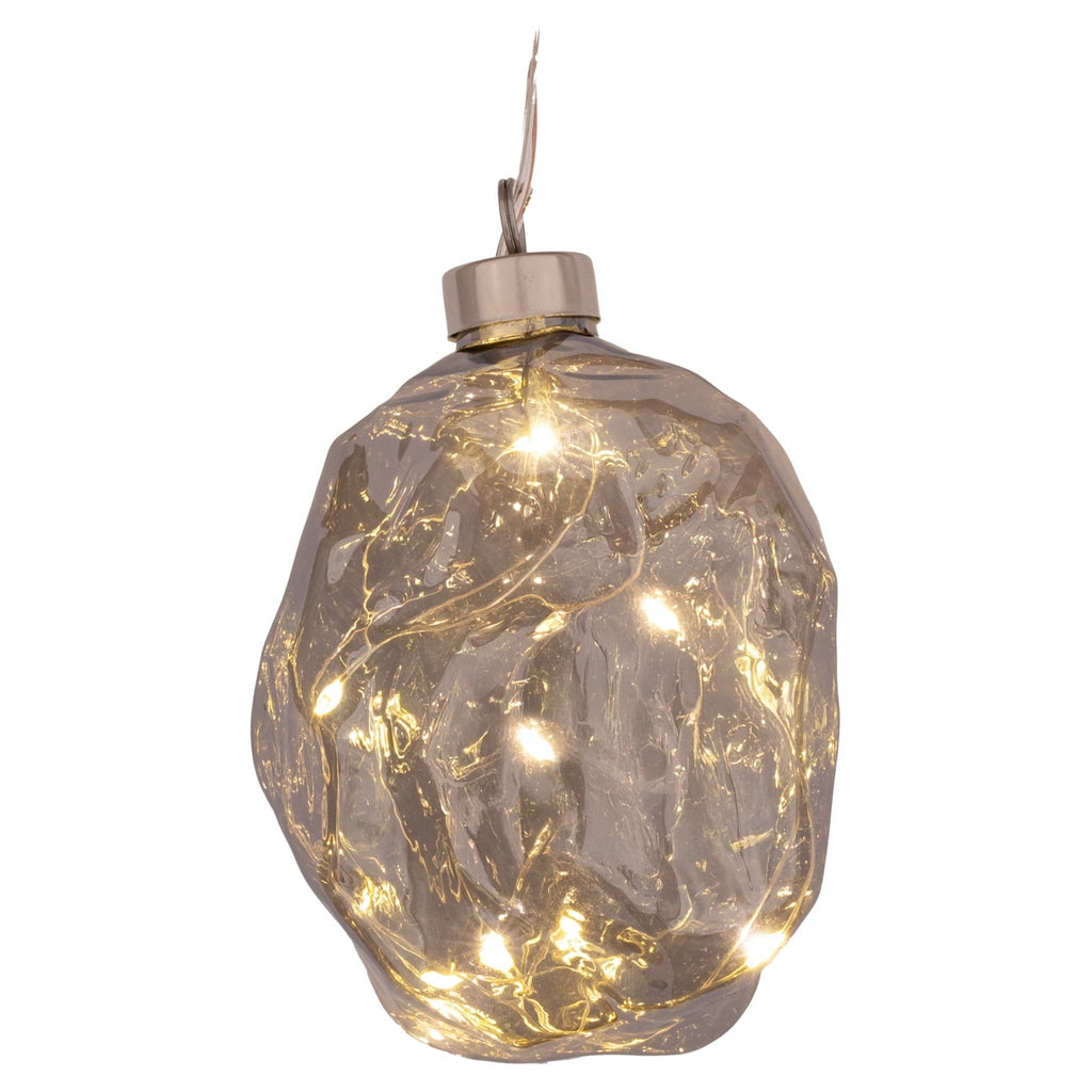 LED Glasnugget zum Hängen Grau | HGD Holz-Glas-Design – saico-seiffen